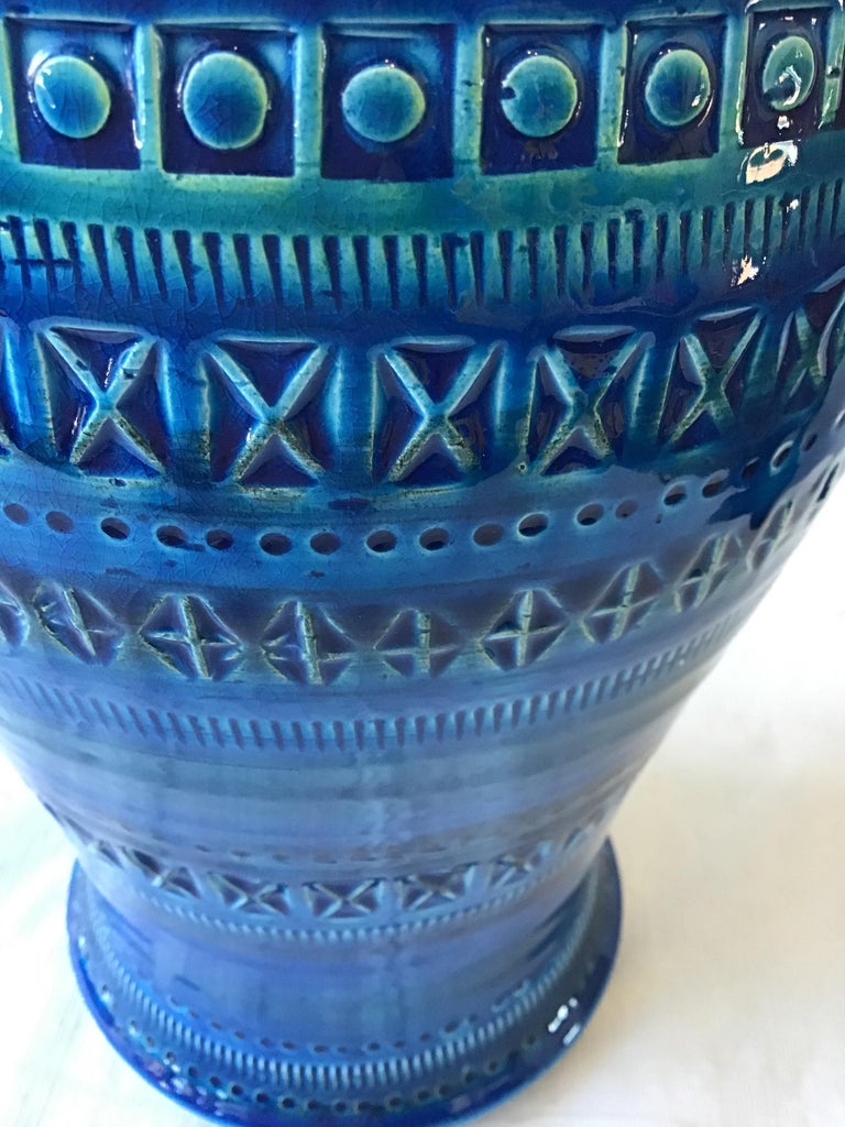 Pair of Bitossi Blue Rimini Flavia Montelupo Vases at 1stDibs
