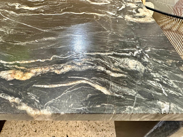 Pair of Black Belgian Marble Clad Waterfall Design End Tables/ Side ...