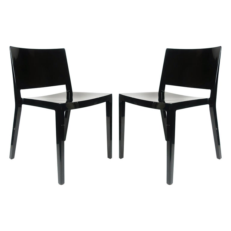 Pair of Black Lizz Chairs by Piero Lissoni and Carlo Tamborini for ...