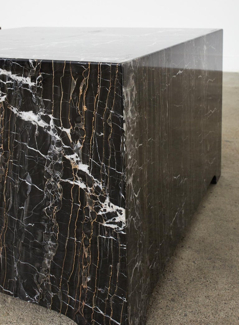 Pair of Black Marble Square Block Coffee Cocktail Tables For Sale at ...