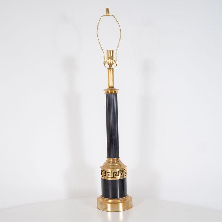 Pair of Black Neoclassical Table Lamps For Sale at 1stDibs
