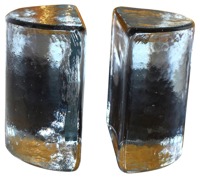 Pair of Blenko Glass Bookends at 1stDibs