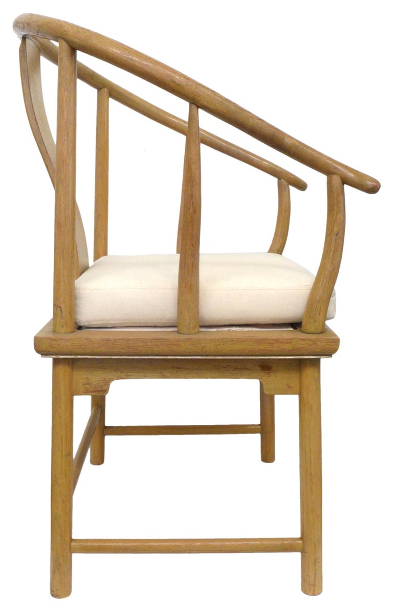 Pair of Blonde Wood Curvilinear Arm Chairs For Sale at 1stDibs