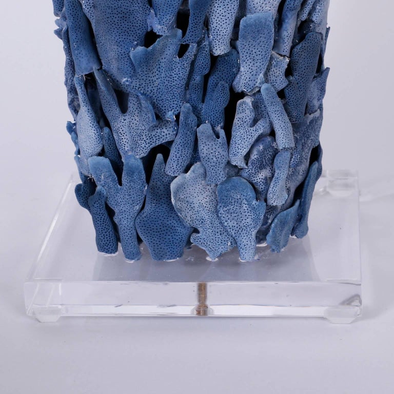 Pair of Blue Coral Table Lamps at 1stDibs