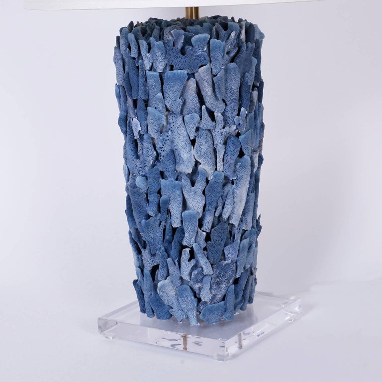Pair of Blue Coral Table Lamps at 1stDibs