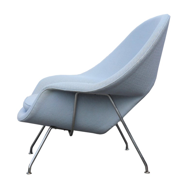 Single Blue Eero Saarinen for Knoll Womb Chair at 1stDibs