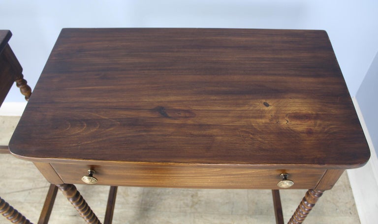 Pair of Bobbin Turned Leg Side Tables, Custom Made of Old Wood at 1stDibs
