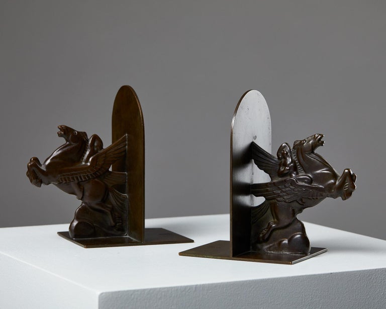 Pair of Book Ends, Anonymous, for GAB Stockholm, Sweden, 1930s For Sale ...