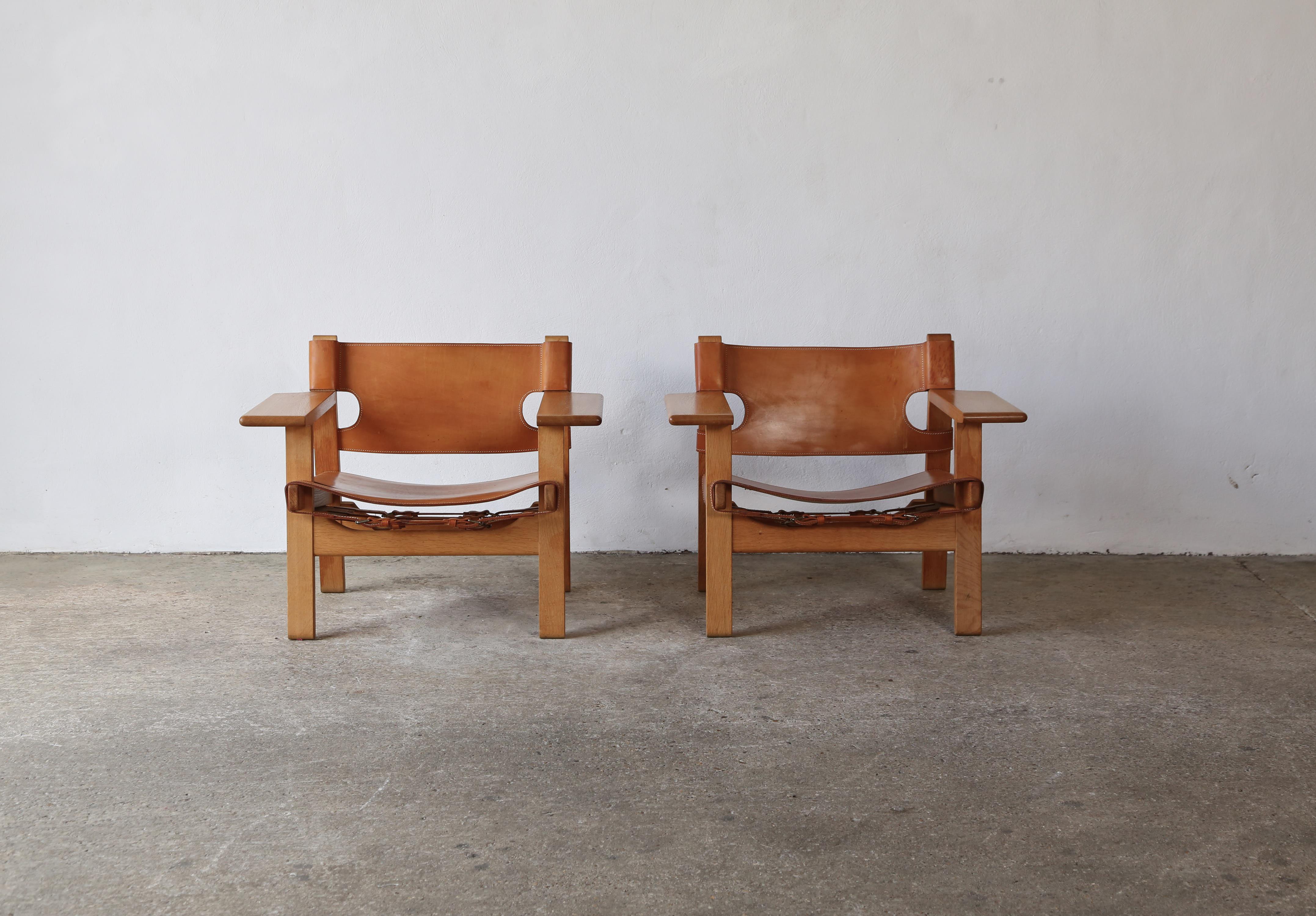Pair of Borge Mogensen Spanish Chairs, Denmark For Sale at 1stDibs
