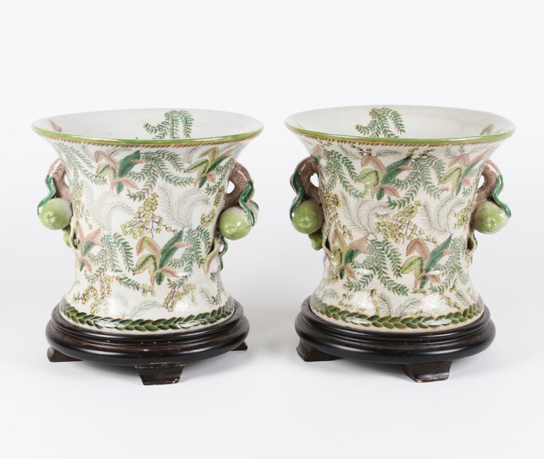 Pair of Botanical Painted Cachepots at 1stDibs | vintage planters ...