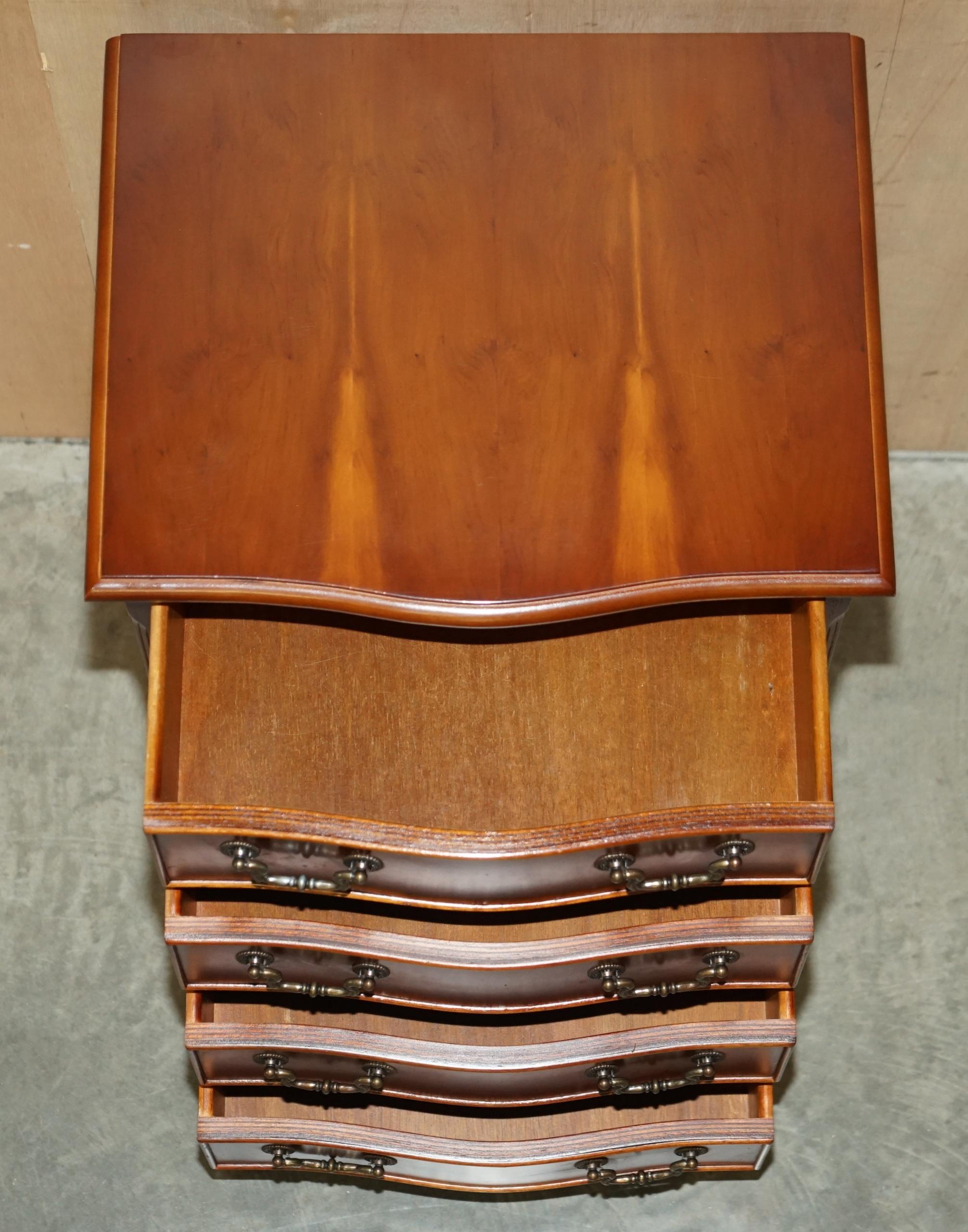 Pair of Bow Fronted Burr Yew Wood Bed Side Table Sized Side End Chest ...