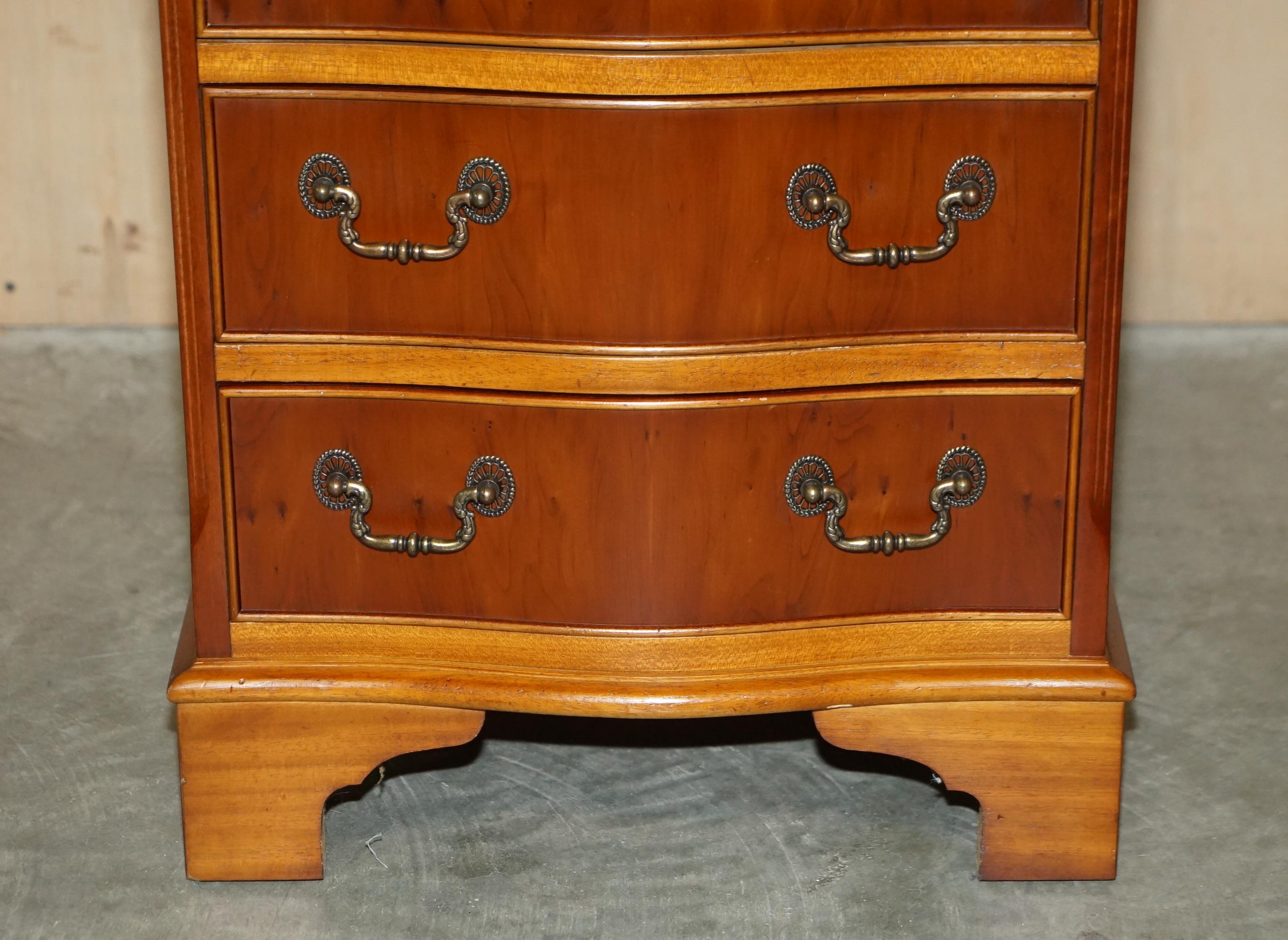 Pair of Bow Fronted Burr Yew Wood Bed Side Table Sized Side End Chest ...