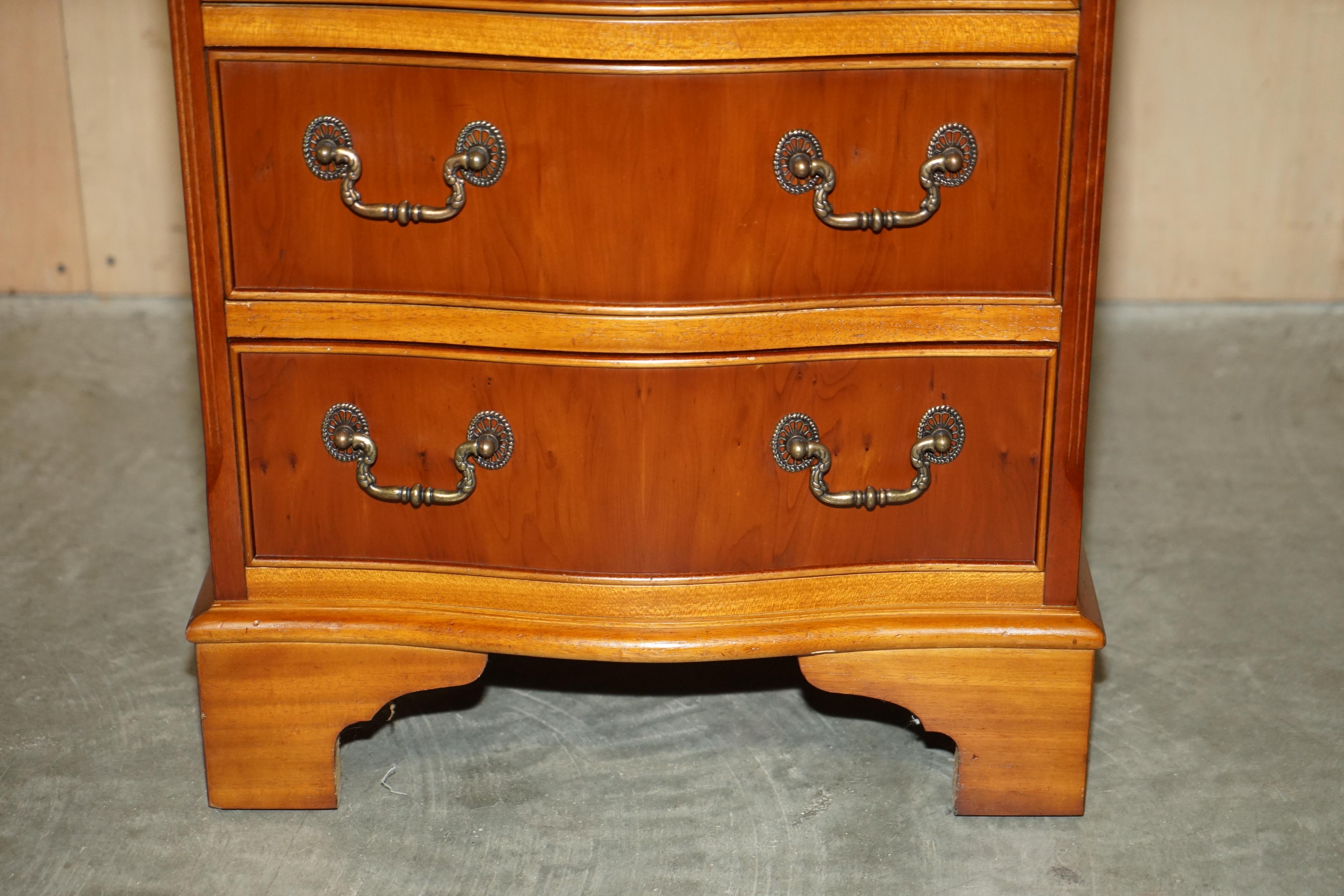 Pair of Bow Fronted Burr Yew Wood Bed Side Table Sized Side End Chest ...