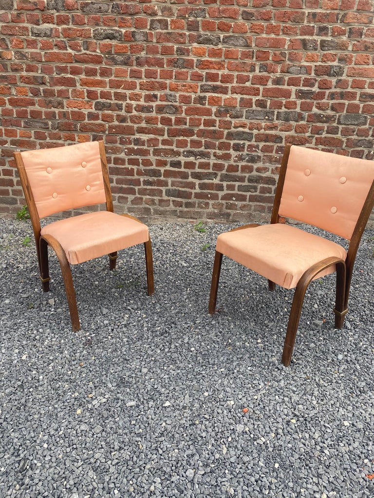 Pair of "Bow Wood" Series Chairs Edited by Steiner, circa 1950 For Sale ...