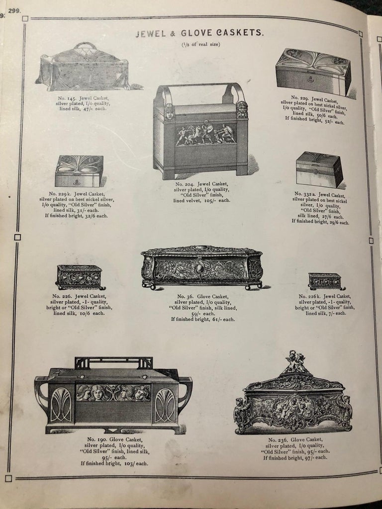 Pair of Box, Germany, Jugendstil, Art Nouveau, Liberty, 1890, Sign: WMF ...