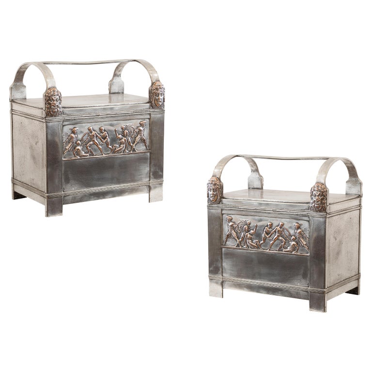 Pair of Box, Germany, Jugendstil, Art Nouveau, Liberty, 1890, Sign: WMF ...