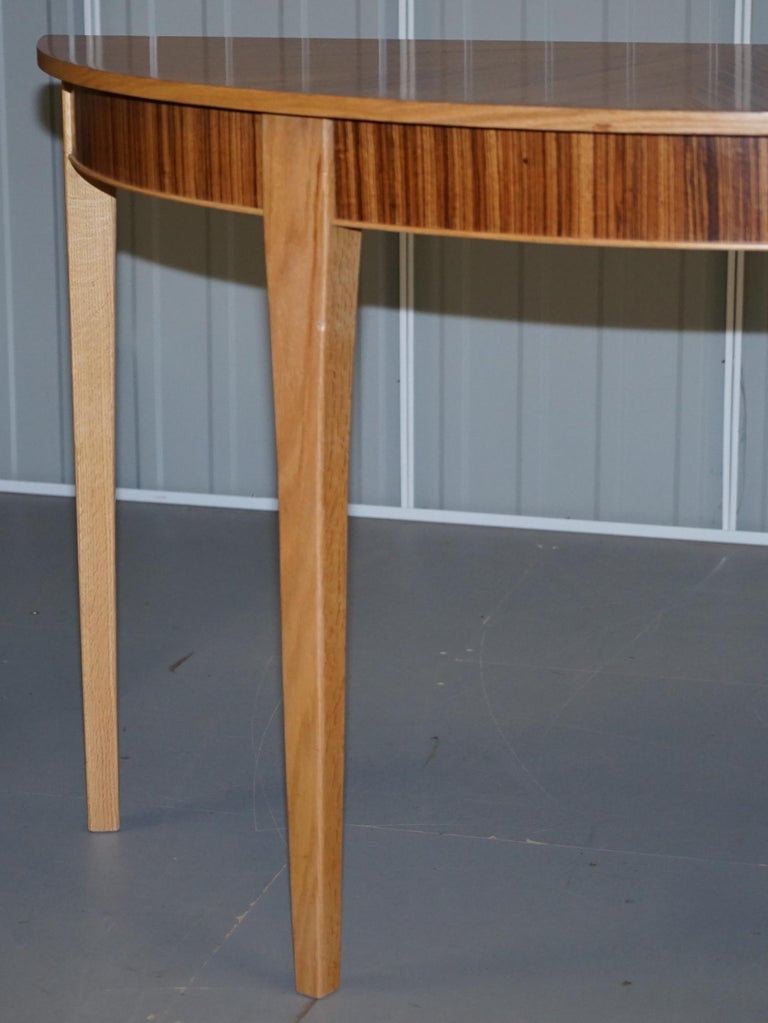 Pair of Brand New Bevan Funnell Phoenix Zebrano Wood Demi Lune Console ...