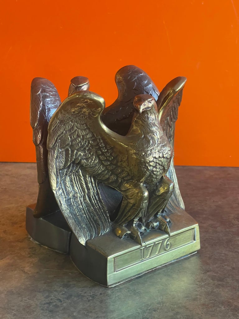 Pair of Brass American Eagle "1776" Bookends by Philadelpha ...