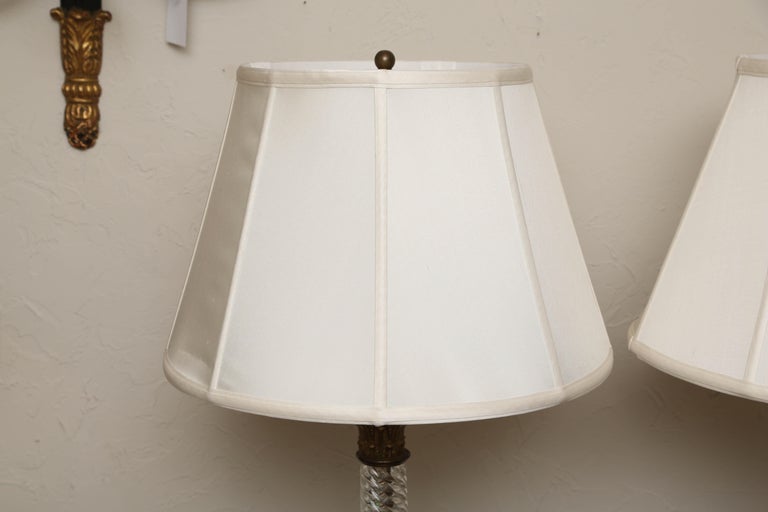 Pair of Brass and Crystal Candlestick Lamps by Vaughan at 1stDibs ...