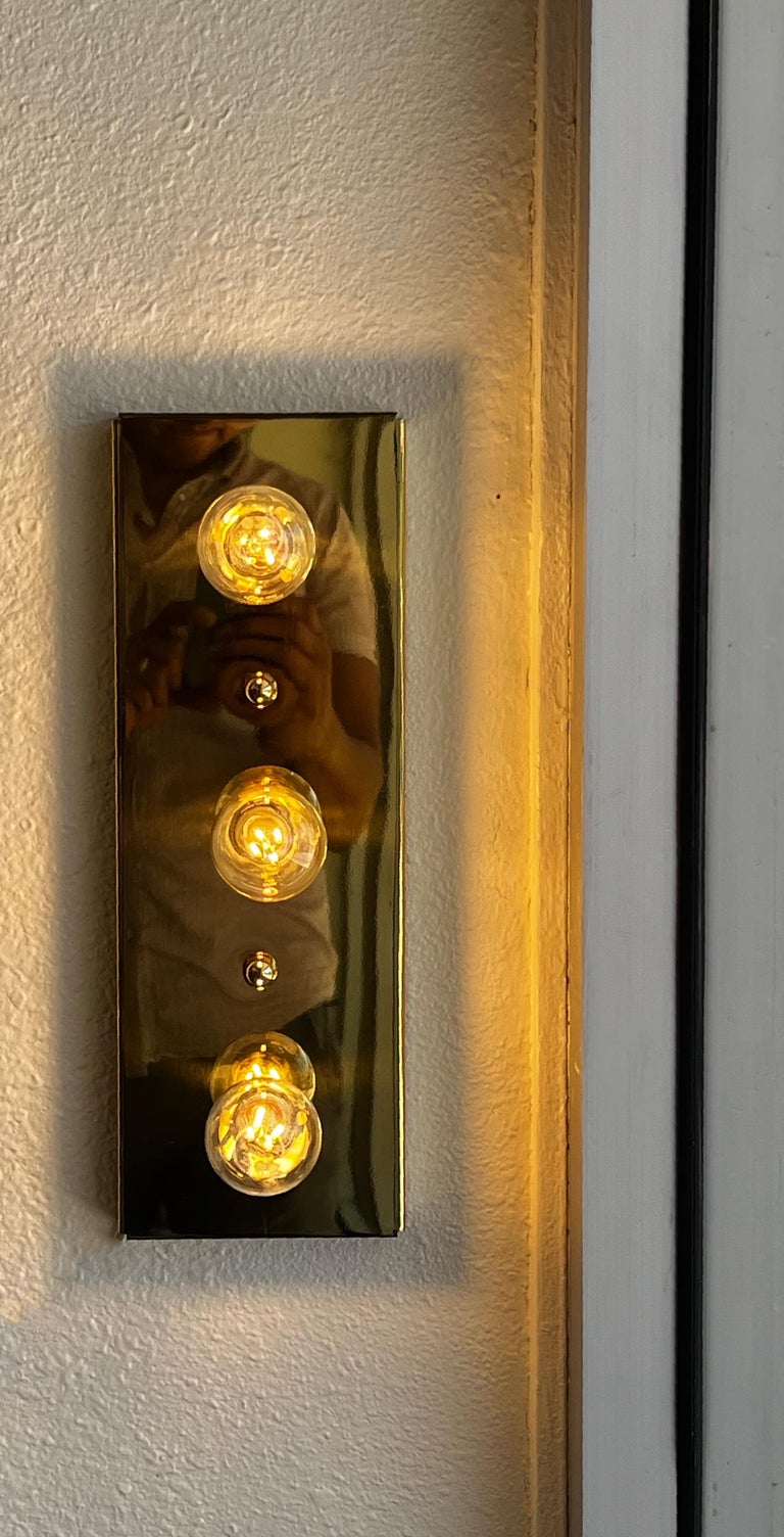 Pair of Brass and Glass Wall Sconces by Louis Baldinger and Sons For ...
