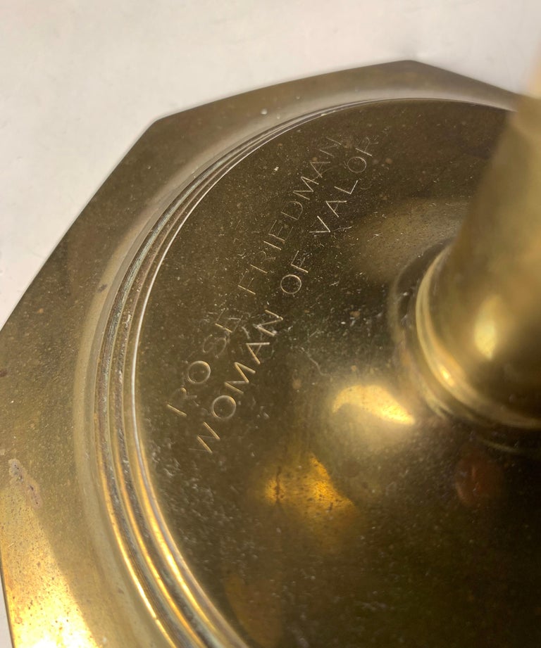 Pair of Brass Candlesticks awarded to Rose Friedman (Milton Friedman ...