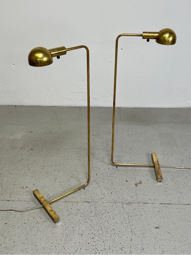 Pair of Brass Cedric Hartman Floor Lamps For Sale at 1stDibs