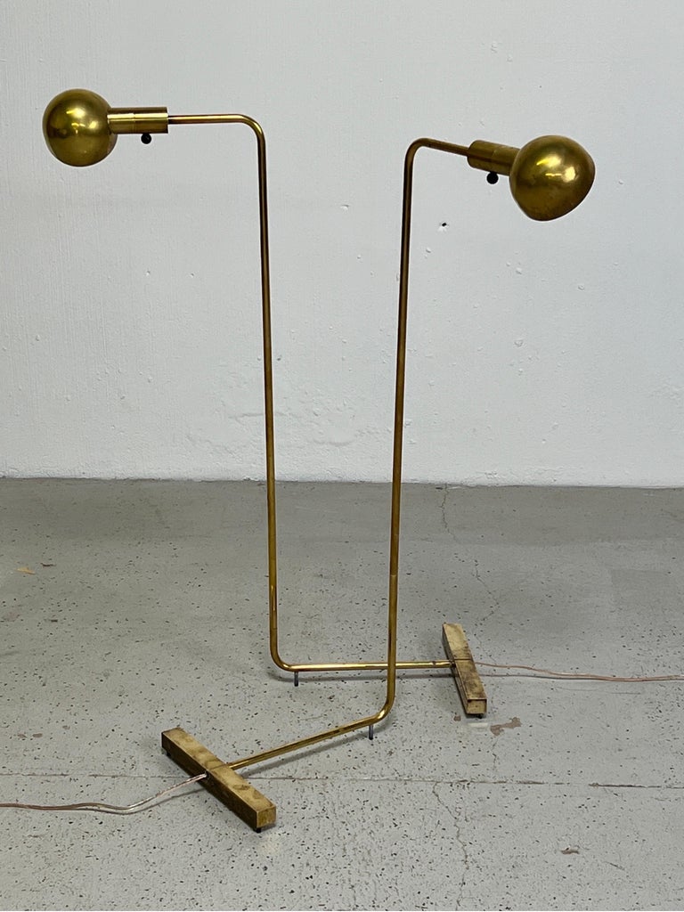 Pair of Brass Cedric Hartman Floor Lamps For Sale at 1stDibs