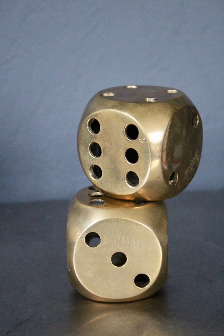 Pair of Brass Dice For Sale at 1stDibs