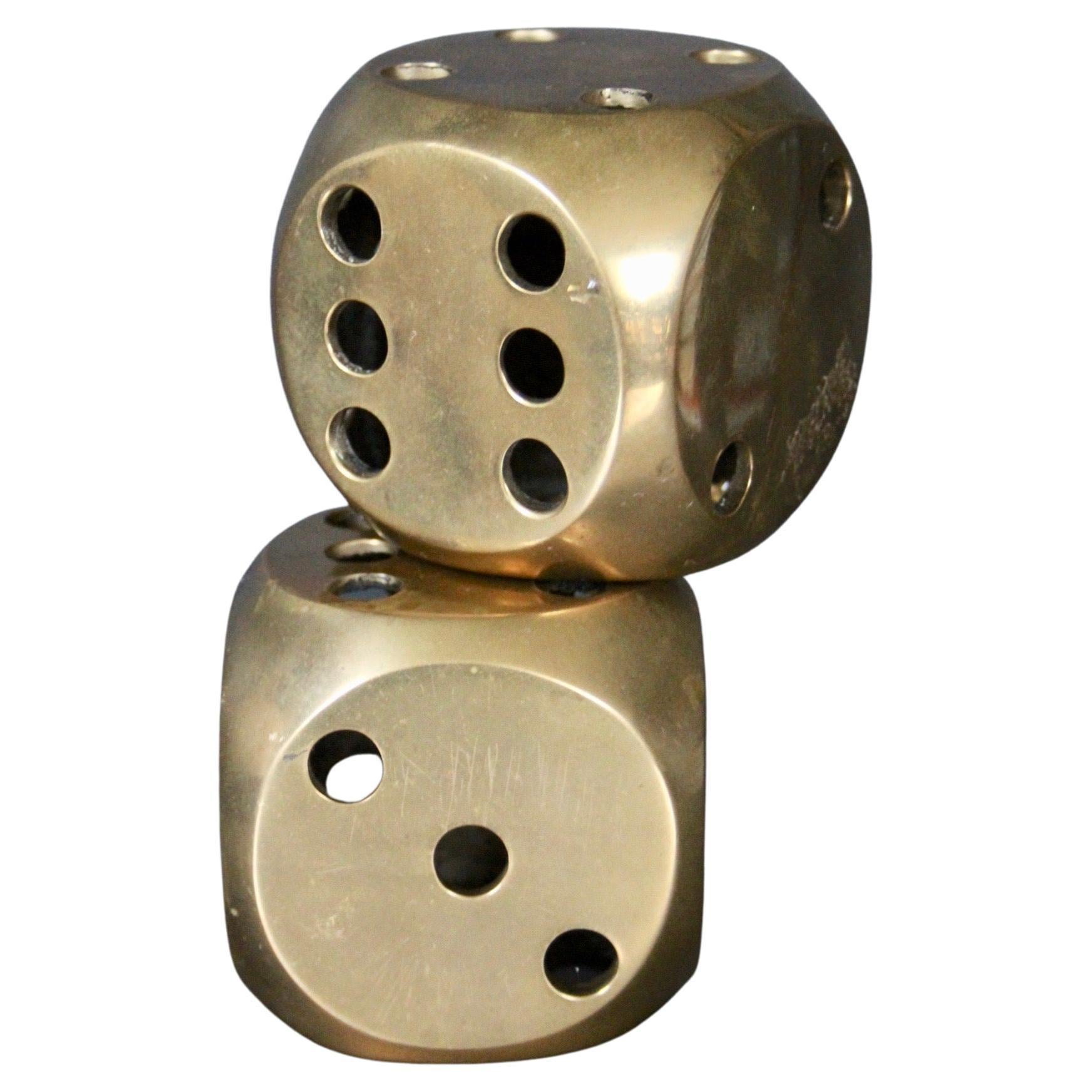 Pair of Brass Dice For Sale at 1stDibs