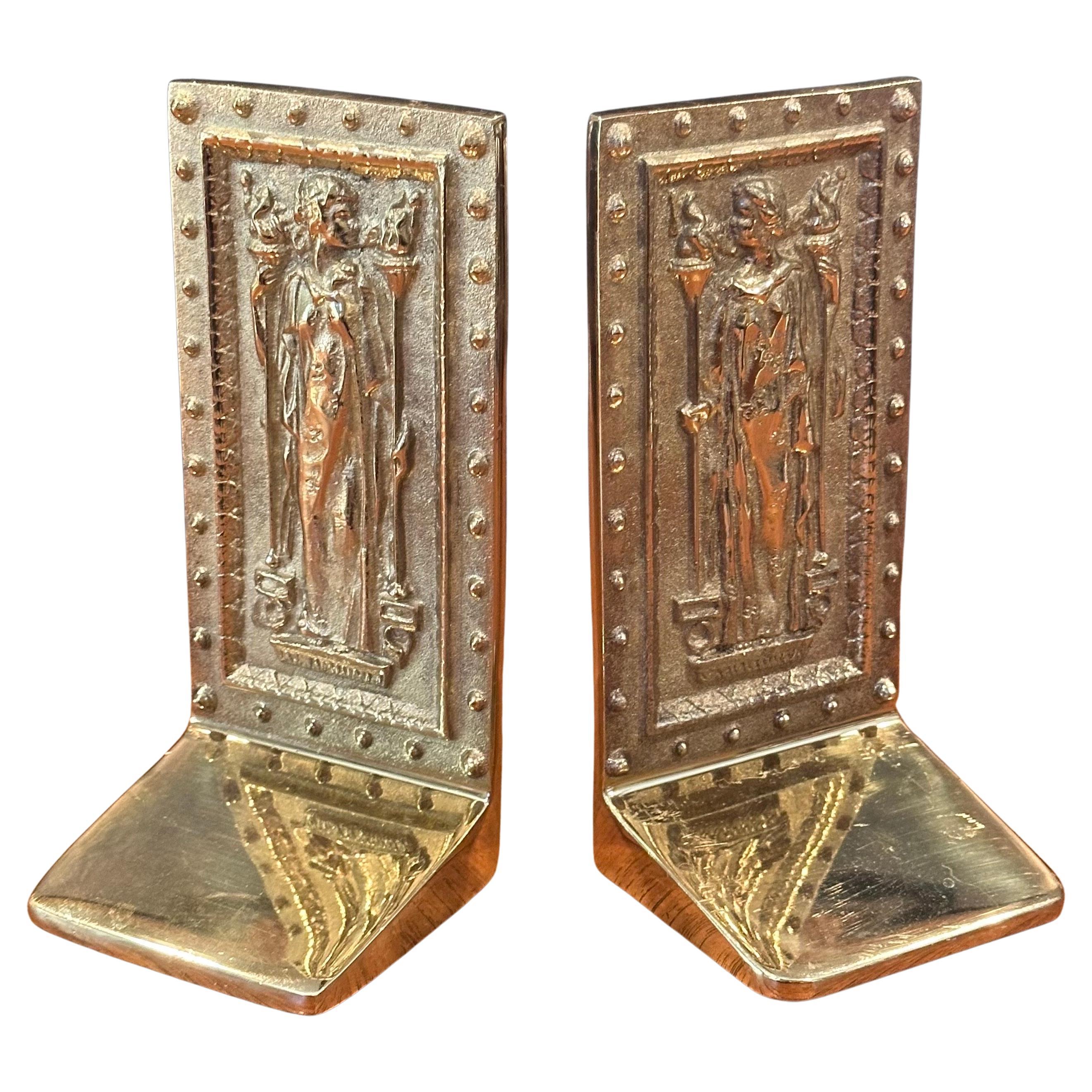Pair of Brass "Doors to Library of Congress" Bookends by Virginia ...