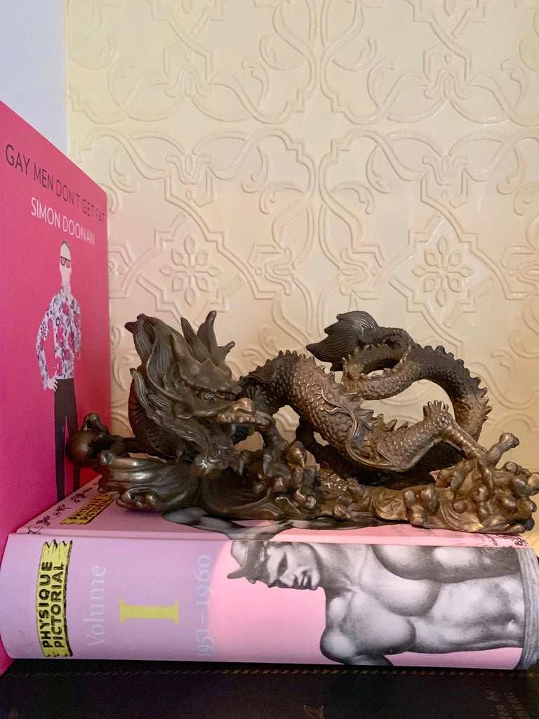 Pair of Brass Dragons Chasing Ball at 1stDibs | dragon chasing the ball ...