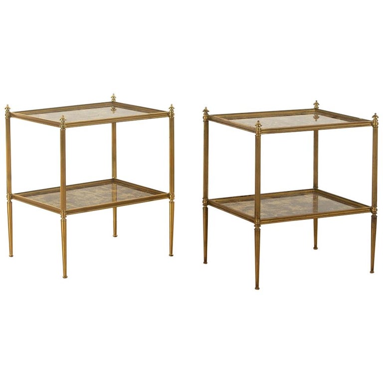 Pair of Brass End Tables at 1stDibs