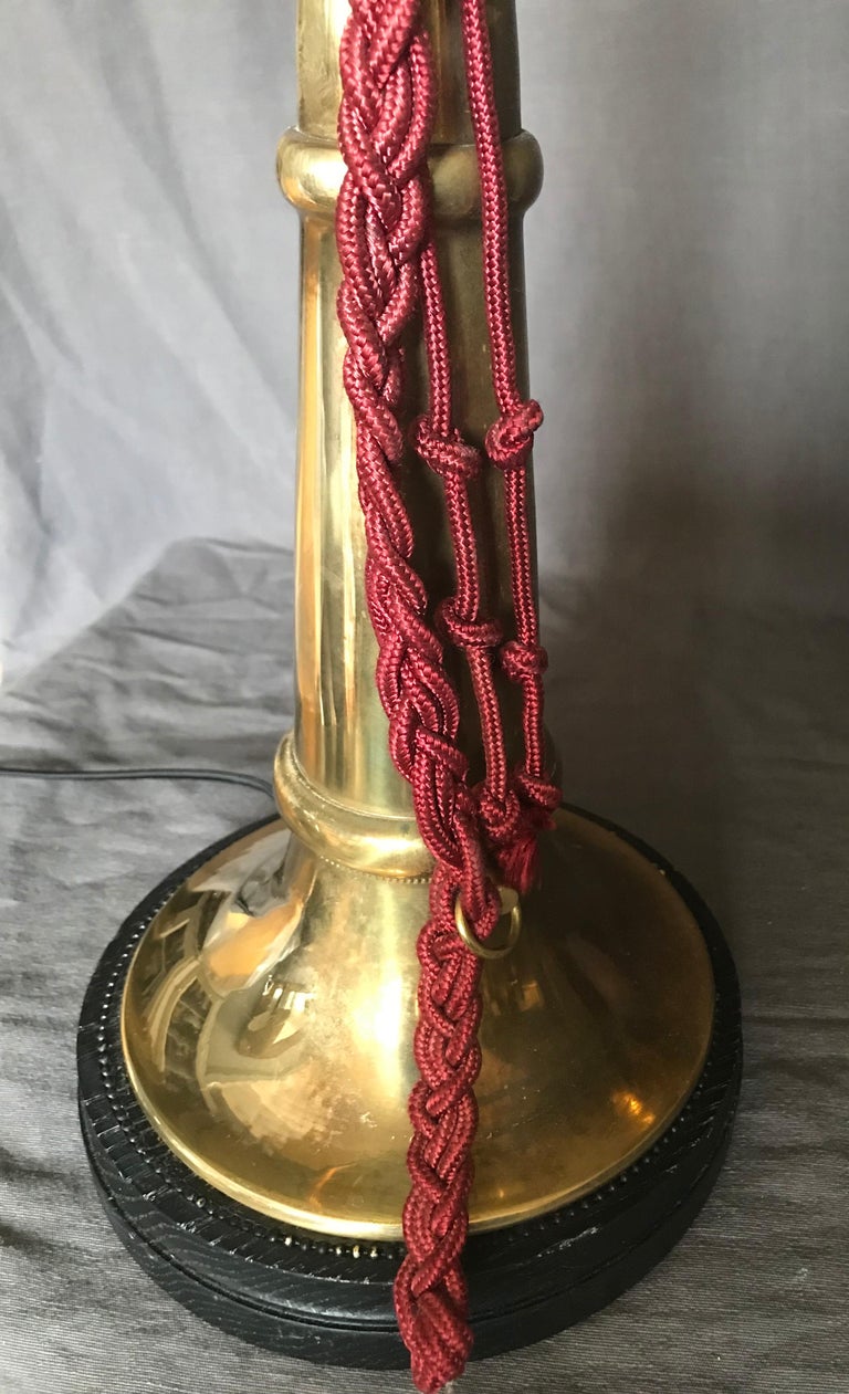Pair of Brass French Military Bugle Lamps For Sale at 1stDibs