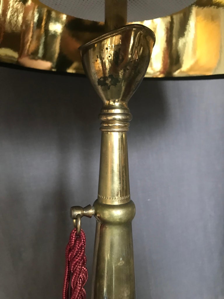 Pair of Brass French Military Bugle Lamps For Sale at 1stDibs