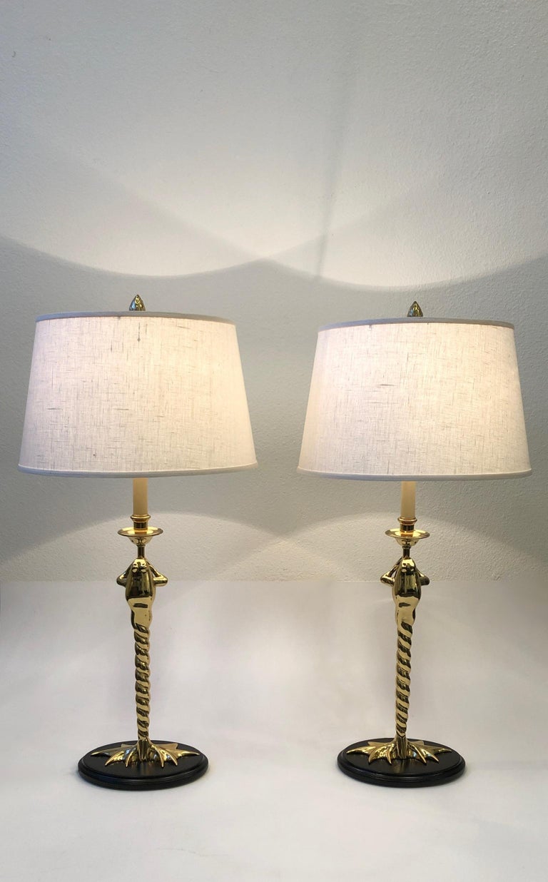 Pair of Brass Frog Table Lamps by Chapman Lighting For Sale at 1stDibs ...