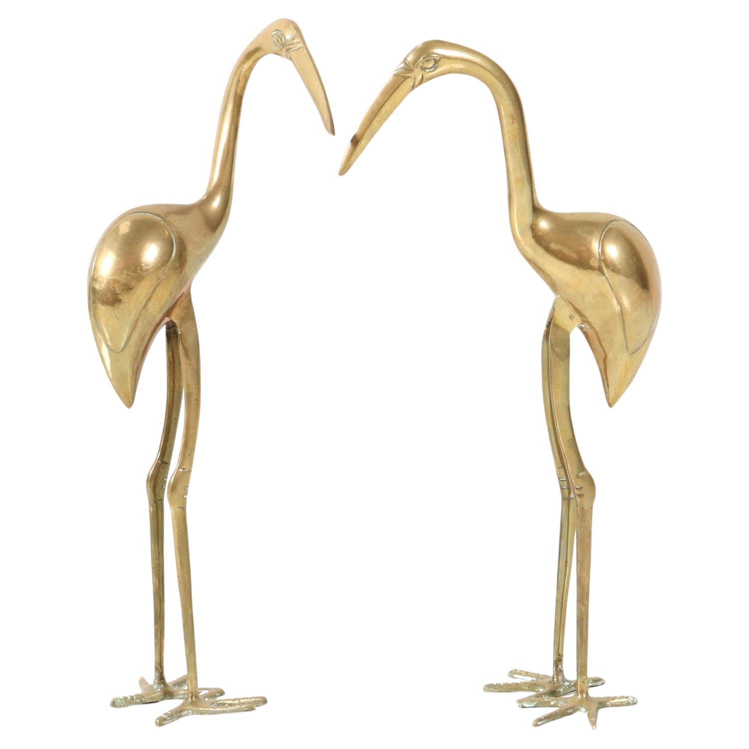 Pair of Brass Italian Mid-Century Modern Flamingo Sculptures, 1970s For ...