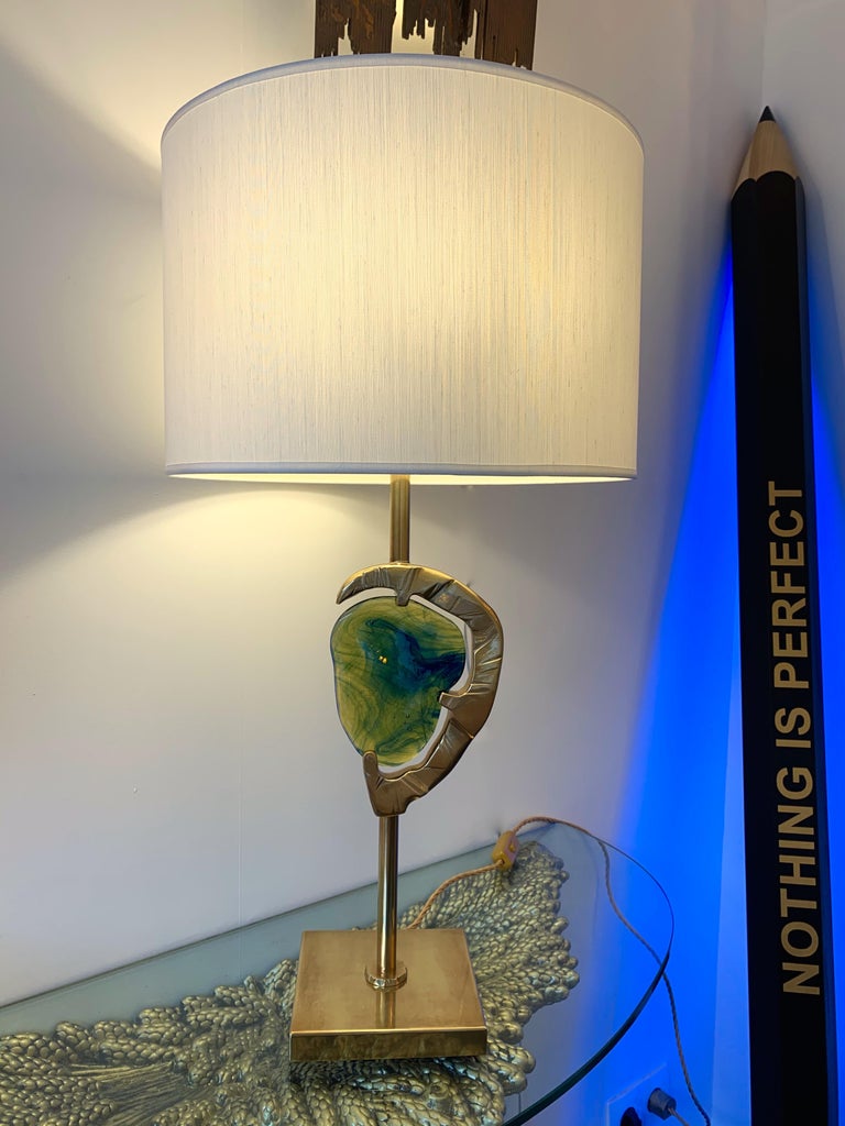 Pair of Brass Murano Glass Lamps by Esperia, Italy, 1990s at 1stDibs