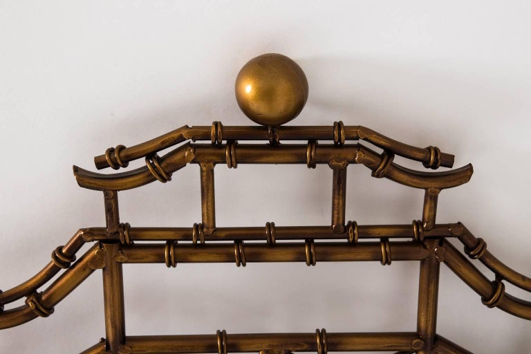 Pair of Brass Pagoda Mirrors at 1stDibs