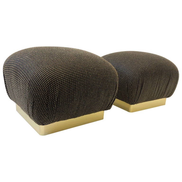 Pair of Brass Poufs Ottomans by Steve Chase at 1stDibs