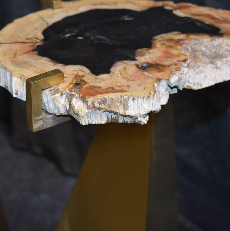 Pair of Brass Sculptural "Soleil" Art Side Tables at 1stDibs