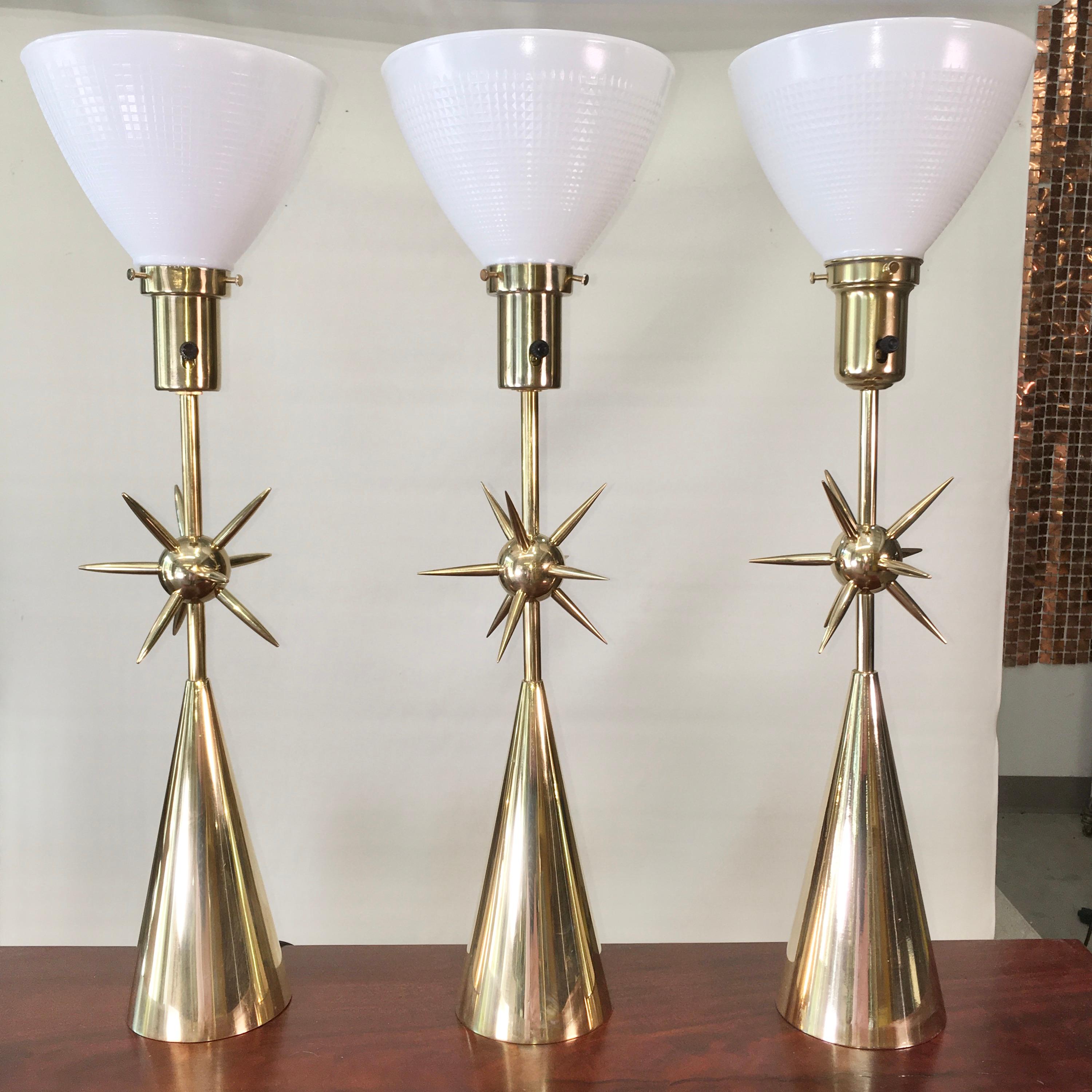 Solid Brass Sputnik Table Lamps For Sale at 1stDibs