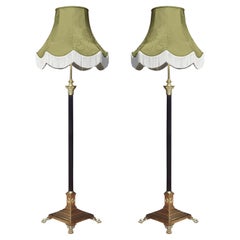 Brass standard lamp For Sale at 1stDibs