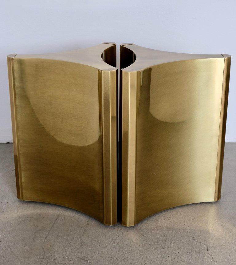 Pair of Brass 'Trilobi' Dining Table Bases by Mastercraft at 1stDibs