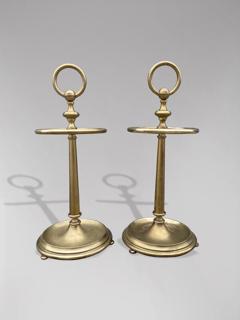 Pair of Brass Umbrella Stands For Sale at 1stDibs