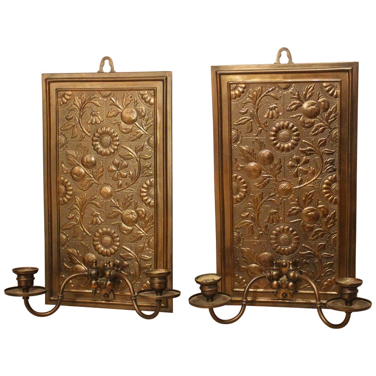 Pair of Brass Wall Sconces in the Manner of Thomas Jeckyll, circa 1880 ...