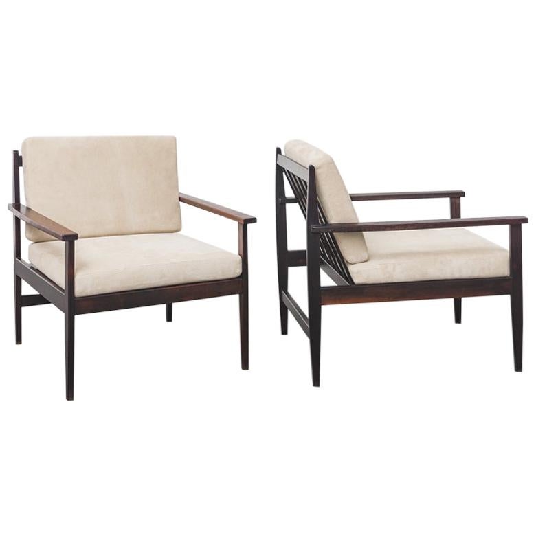 Pair of Oak High Back Mission Chairs in the Style of Charles Rohlfs For ...