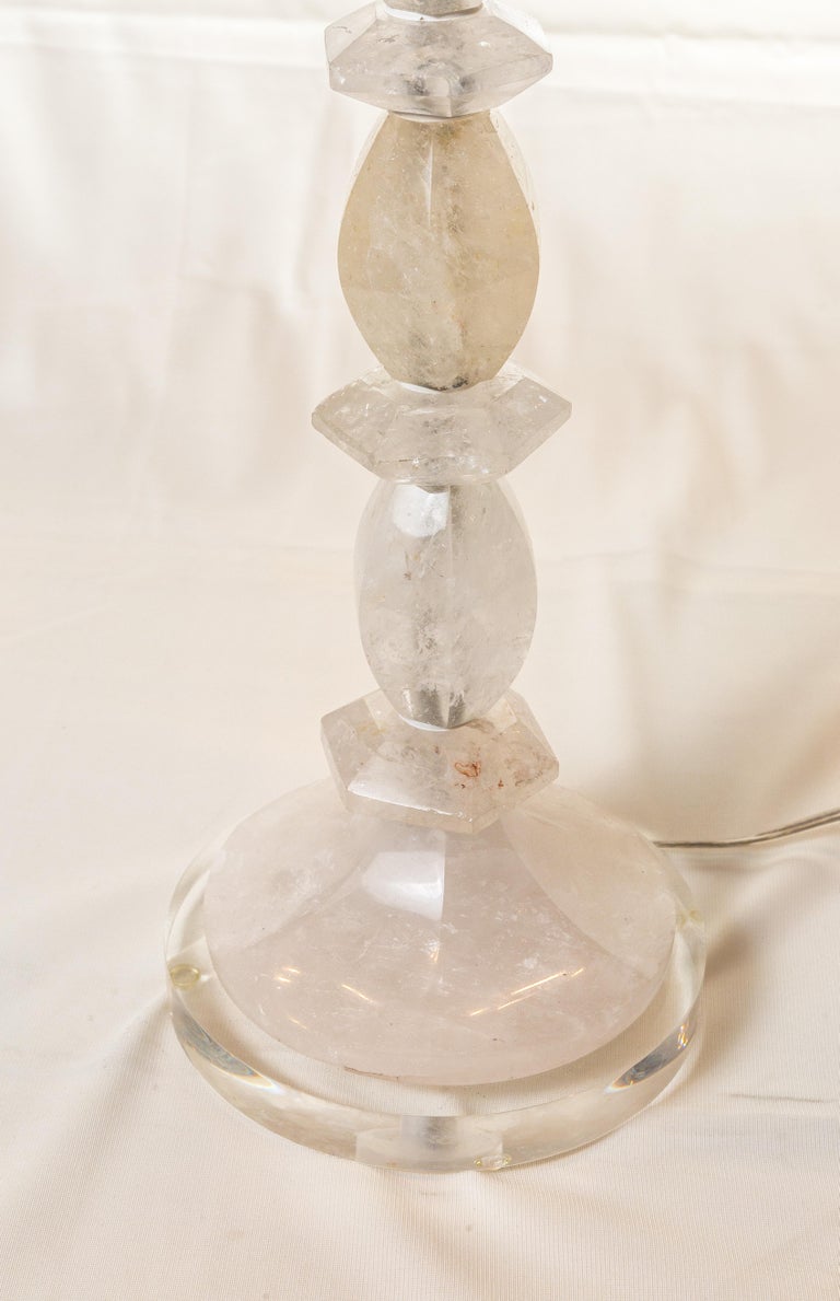 Pair of Brazilian Rock Crystal Lamps For Sale at 1stDibs