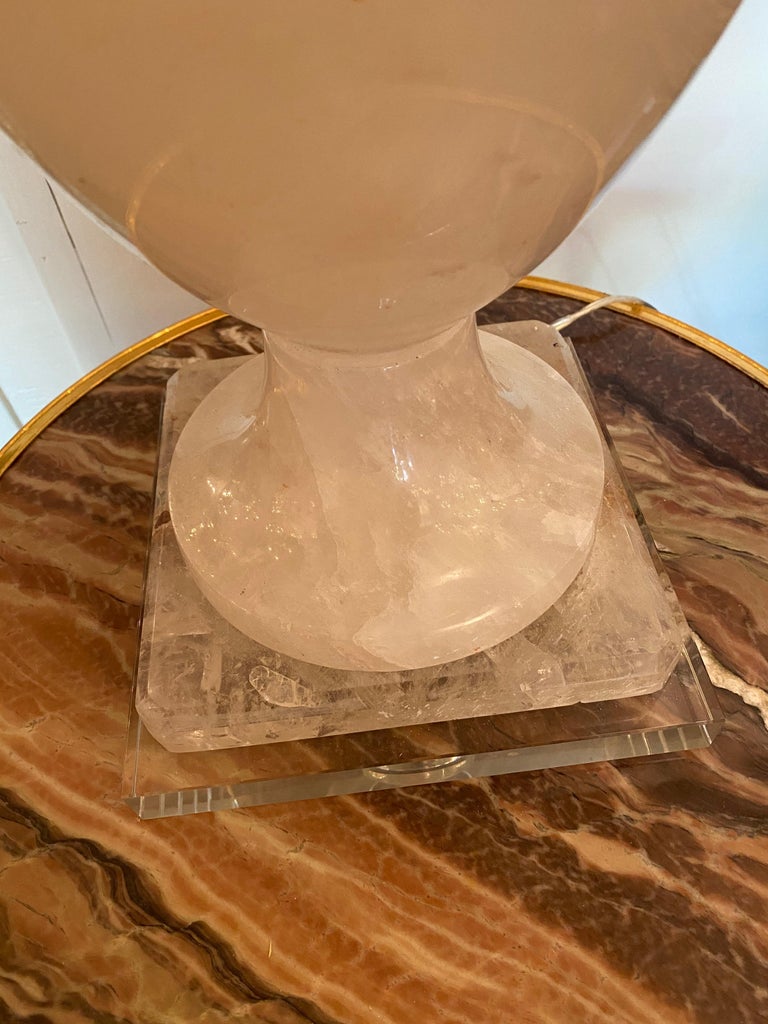 Pair of Brazilian Rock Crystal Lamps For Sale at 1stDibs
