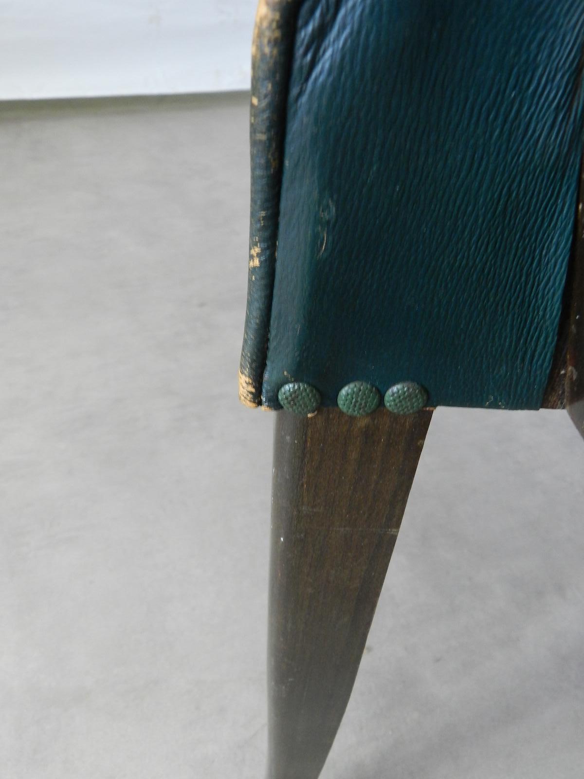 Pair of Bridge Chairs Leather French Art Deco, circa 1930 at 1stDibs ...