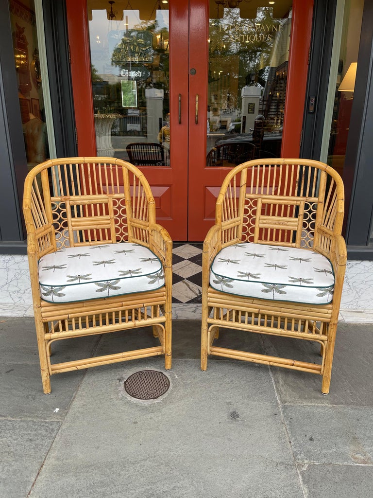 Pair of Brighton Pavilion Style Bamboo and Cane 20th Century Chairs For ...